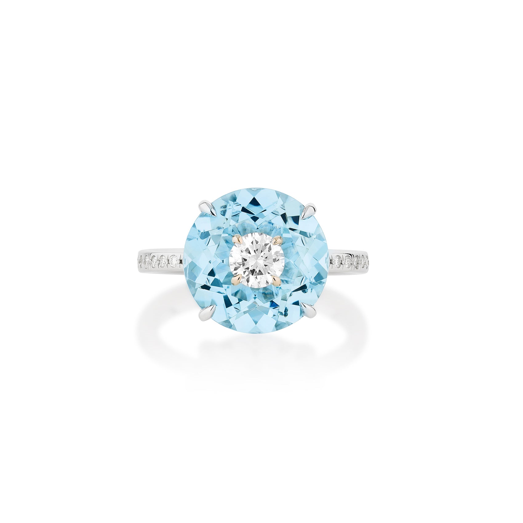 Boghossian - Inlay Crush - Diamond and Aquamarine Ring