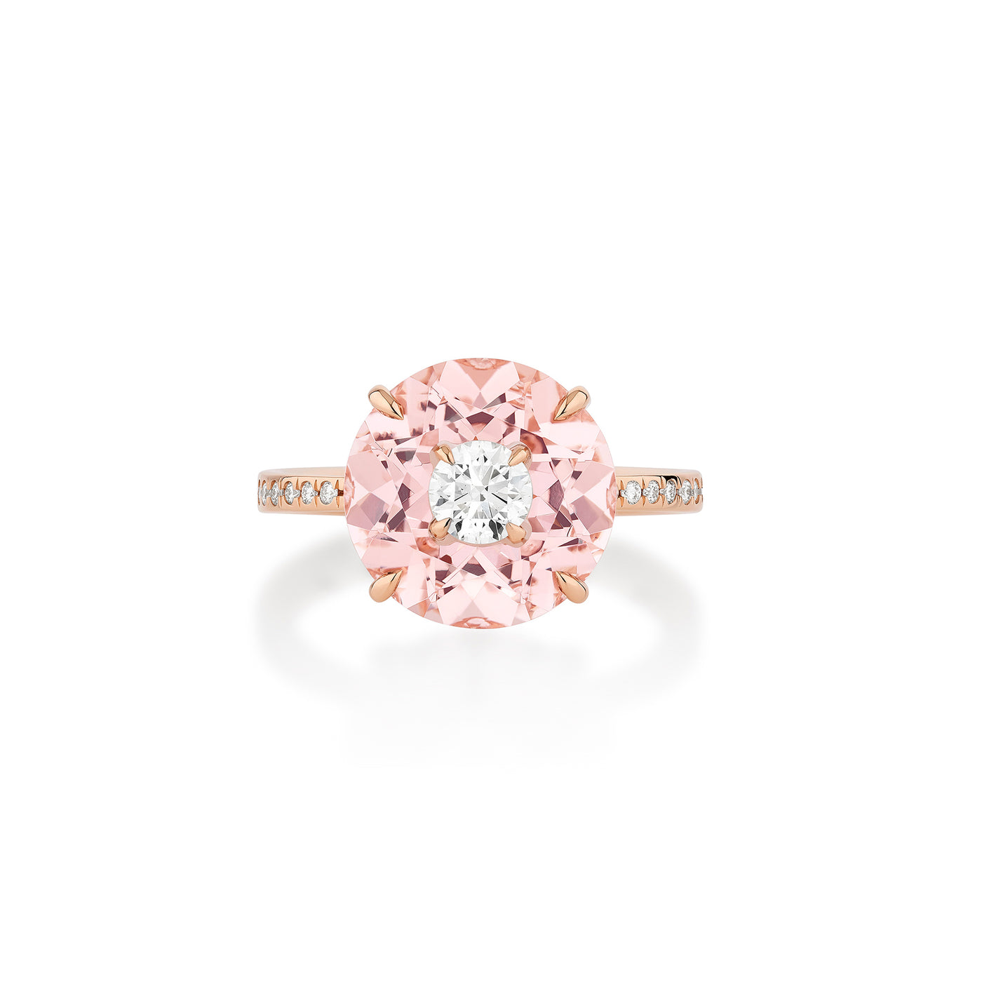 Boghossian - Inlay Crush - Diamond and Morganite Ring