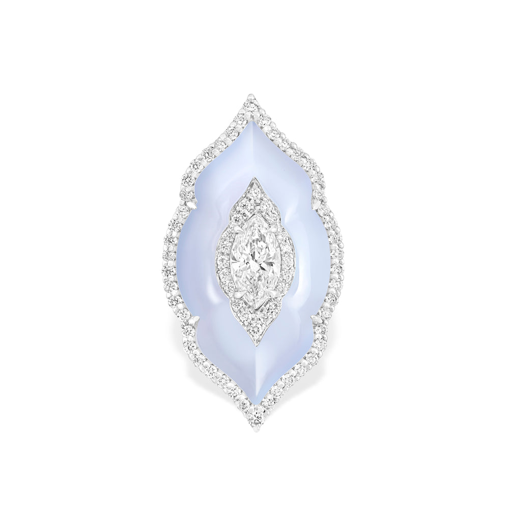 Boghossian - Inlay Arches - Diamond and Chalcedony Ring
