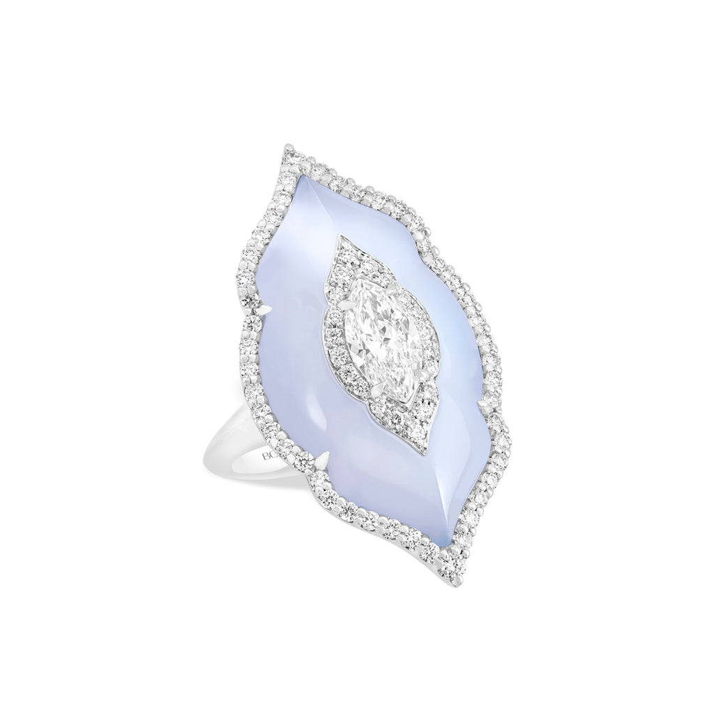 Boghossian - Inlay Arches - Diamond and Chalcedony Ring