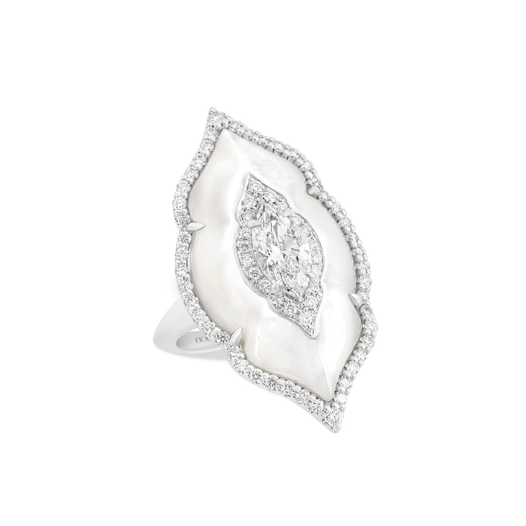 Boghossian - Inlay Arches - Diamond and Mother-of-Pearl Ring