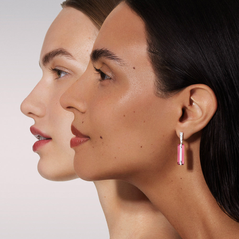 Boghossian - Inlay Wrapped - Diamond and Pink Tourmaline Earrings