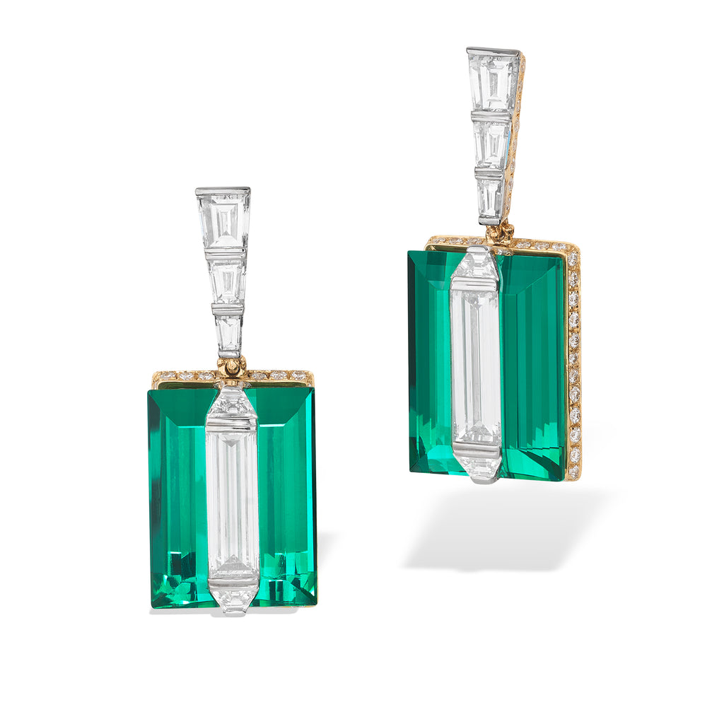 Boghossian - Inlay Wrapped - Diamond and Indigolite Earrings